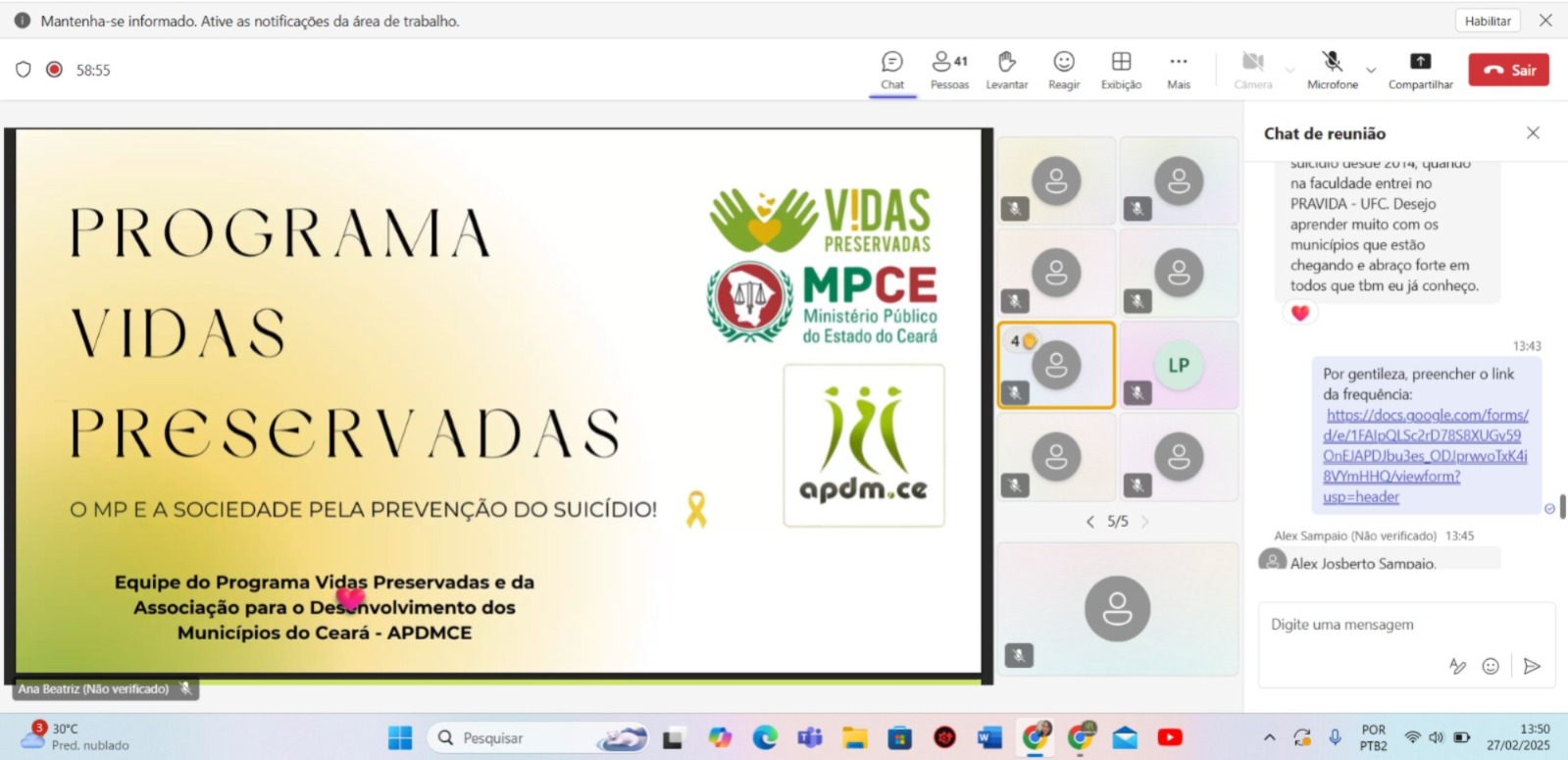 Programa Vidas Preservadas inicia atividades do ano e APDMCE convida ...